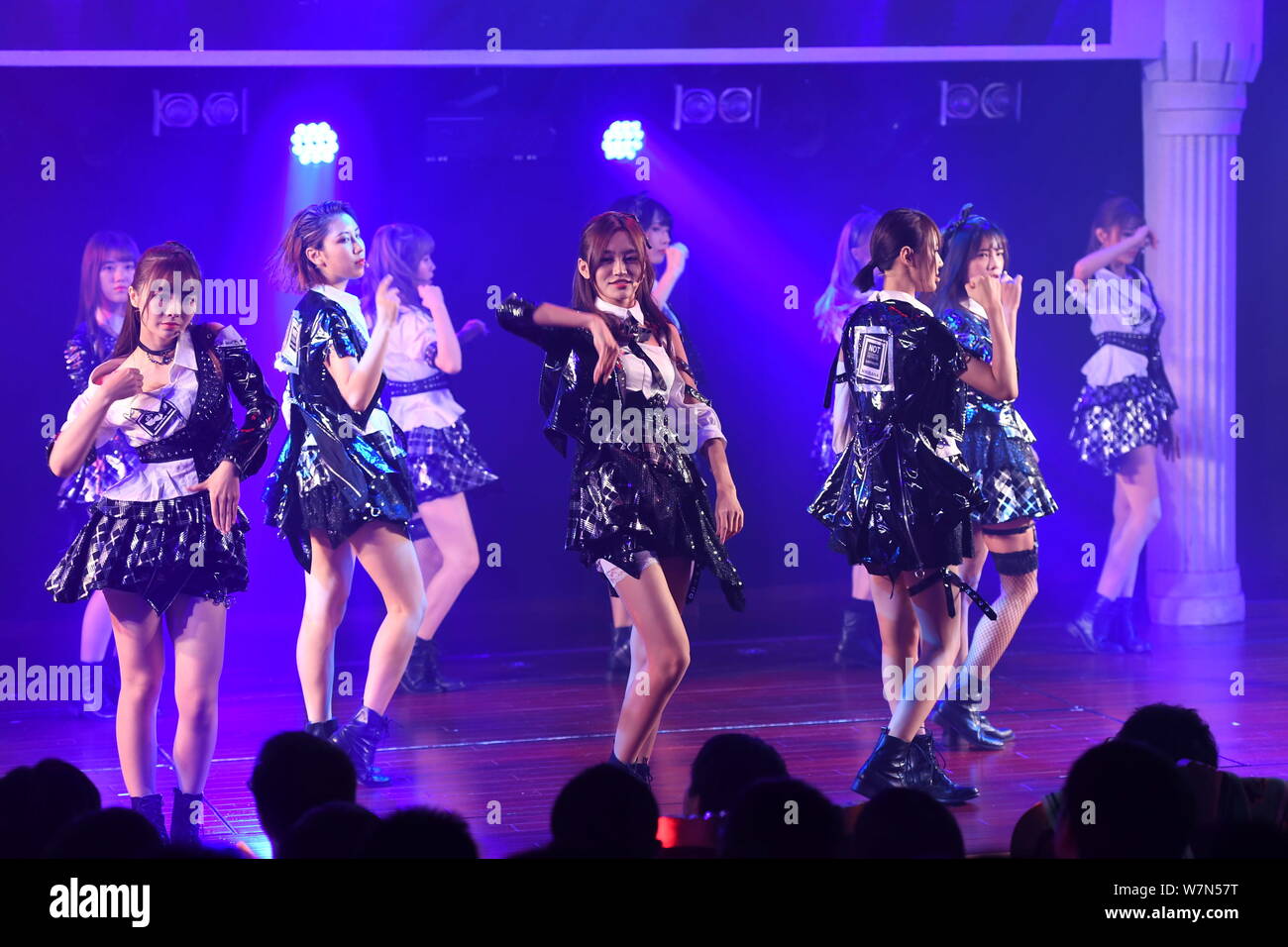 Members of Chinese idol girl group SNH48 TEAM HII perform during the ...