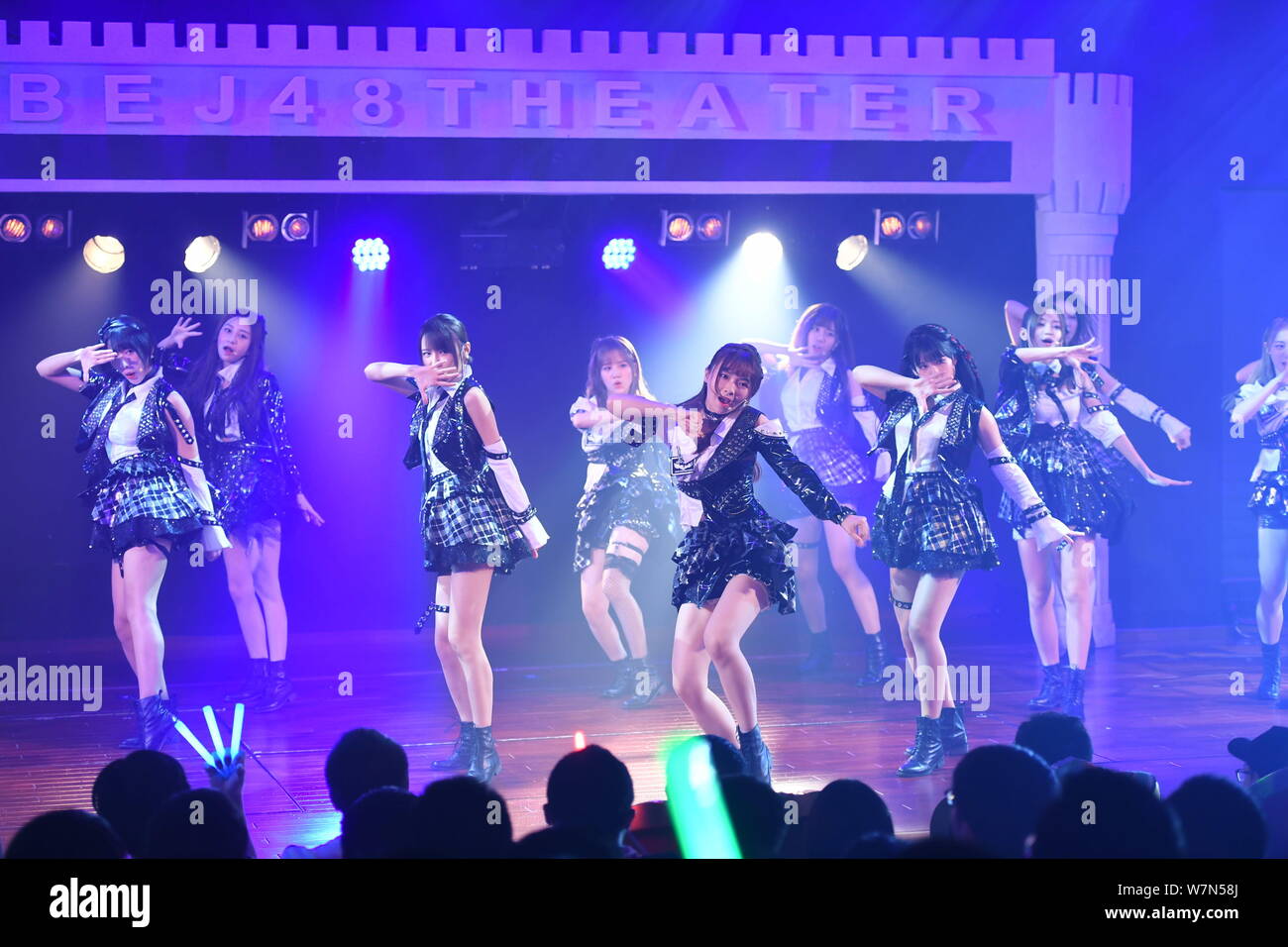 Members of Chinese idol girl group SNH48 TEAM HII perform during the ...