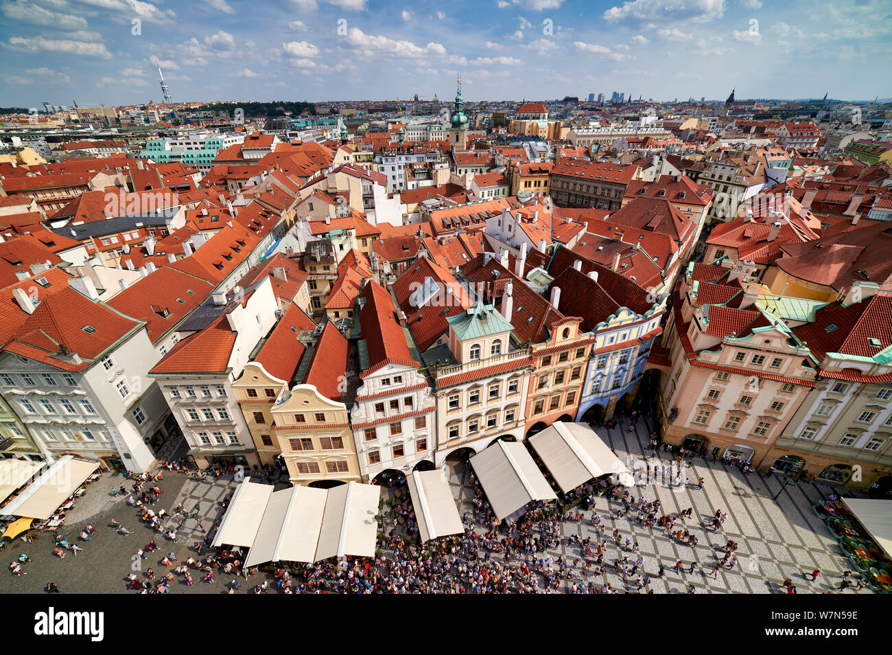 Prague Czech Republic. Aerial view of old town Stock Photo - Alamy