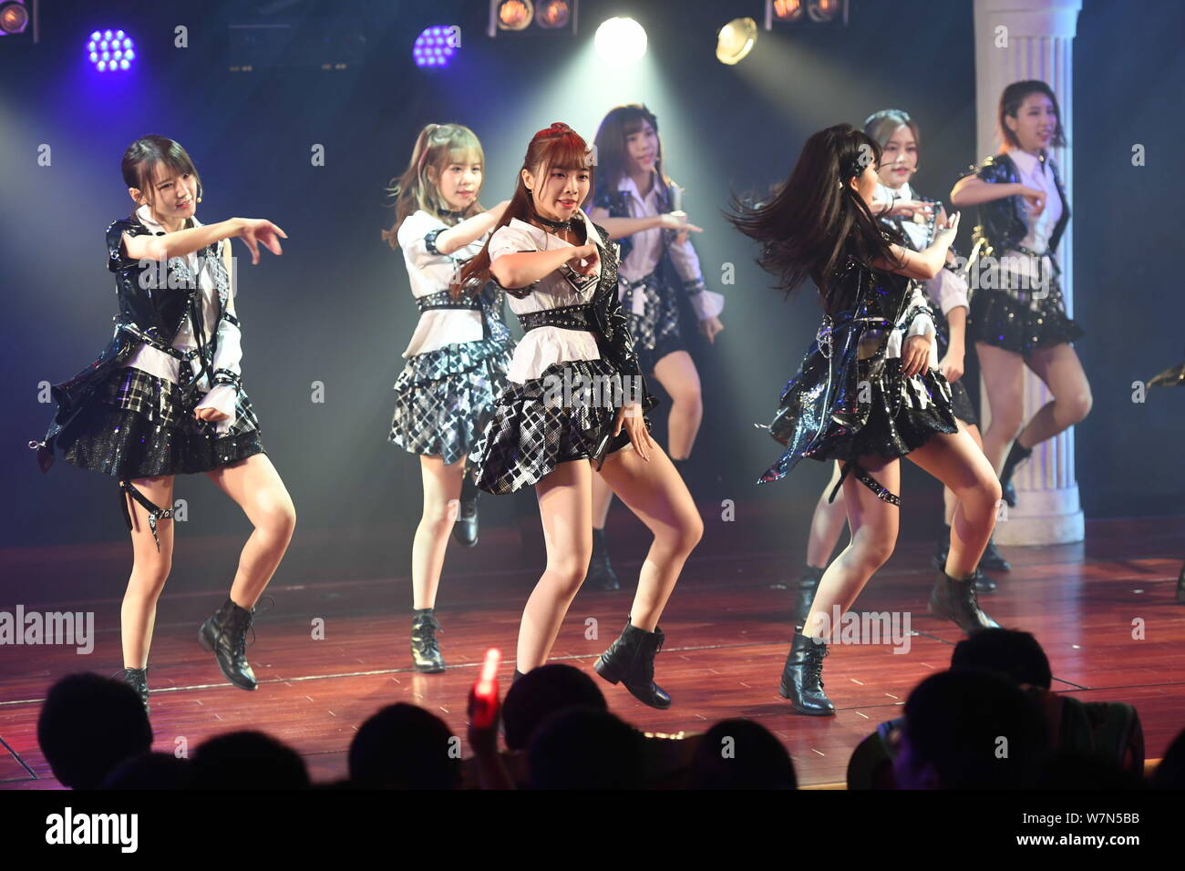 Members of Chinese idol girl group SNH48 TEAM HII perform during the ...