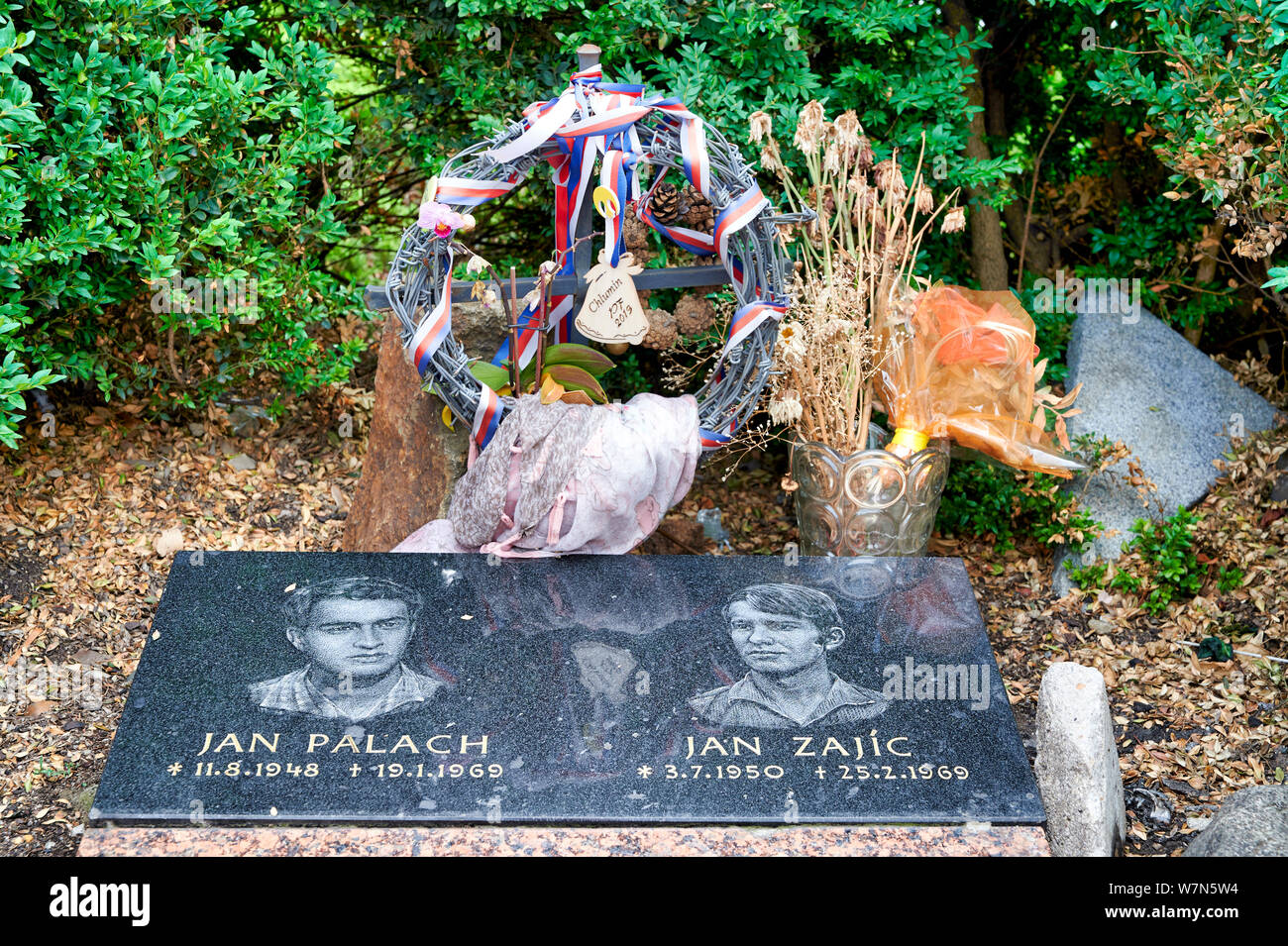 Prague Czech Republic. The memorial to Jan Palach and Jan Zajic in ...