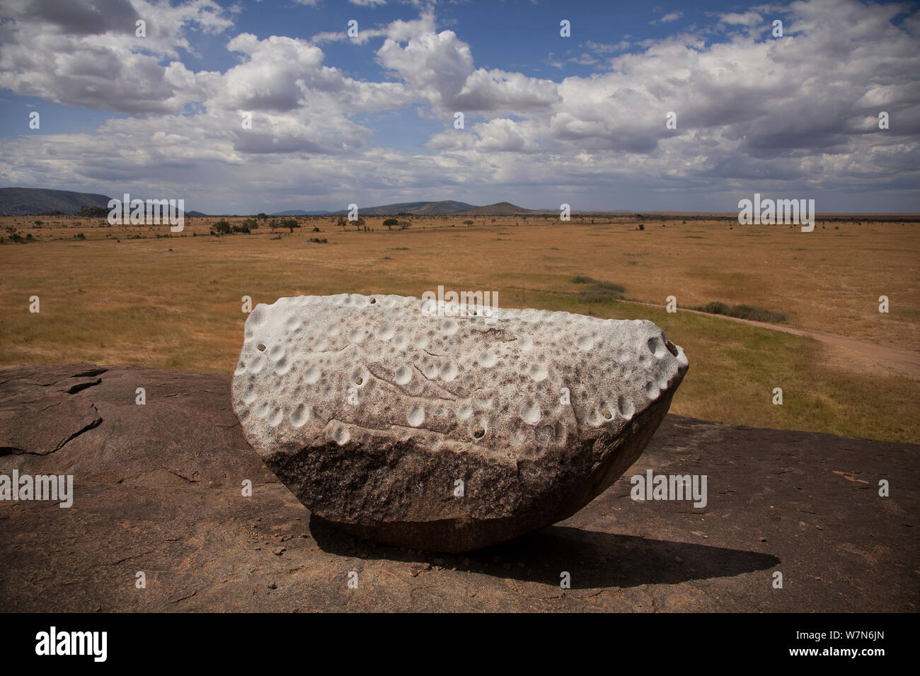 Maasai gong rock found at Moru Kopies. This rock produces music when ...