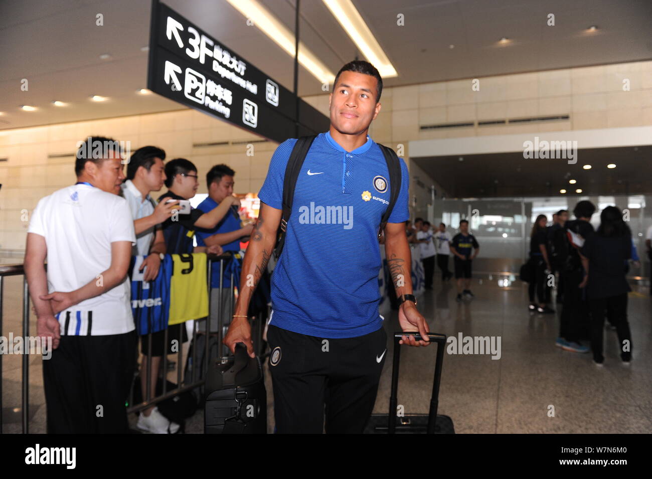 Colombian football player Jeison Murillo is pictured after arriving at ...