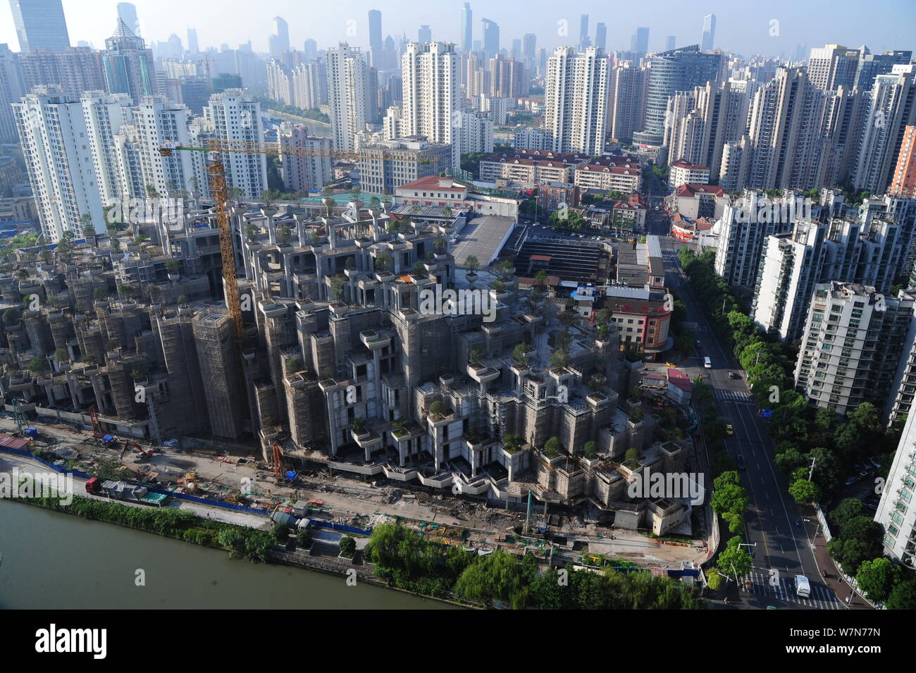 Aerial view of the new real estate project that developers are building ...