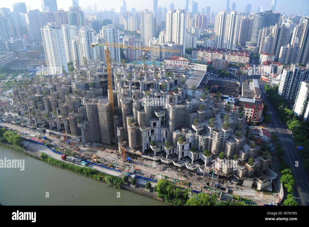 Aerial view of the new real estate project that developers are building ...