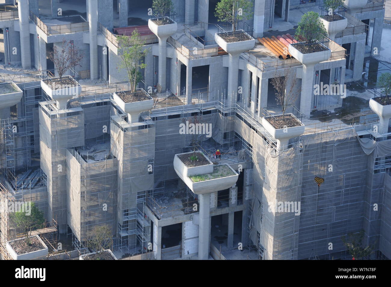 Aerial view of the new real estate project that developers are building ...