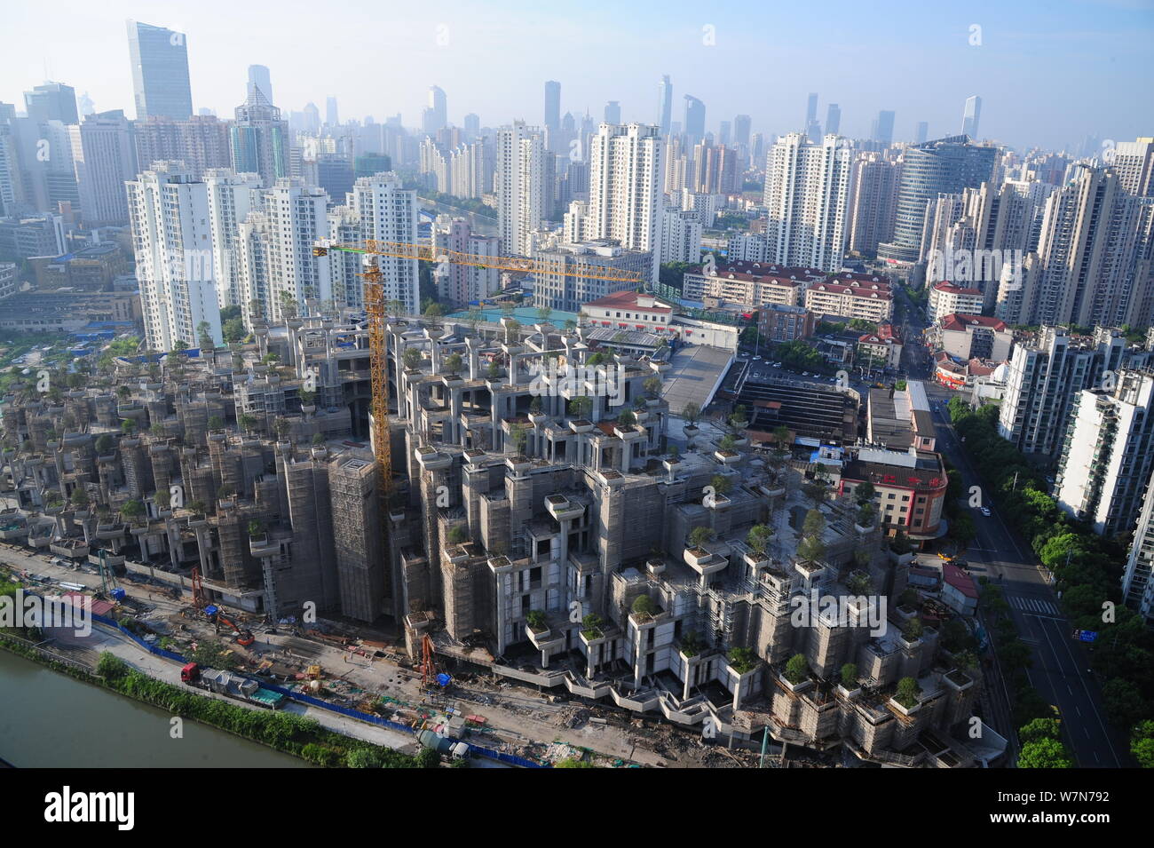 Aerial view of the new real estate project that developers are building ...