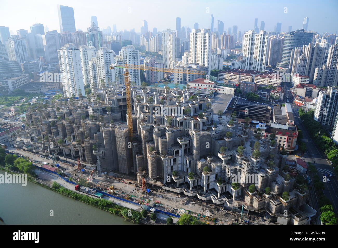 Aerial view of the new real estate project that developers are building ...