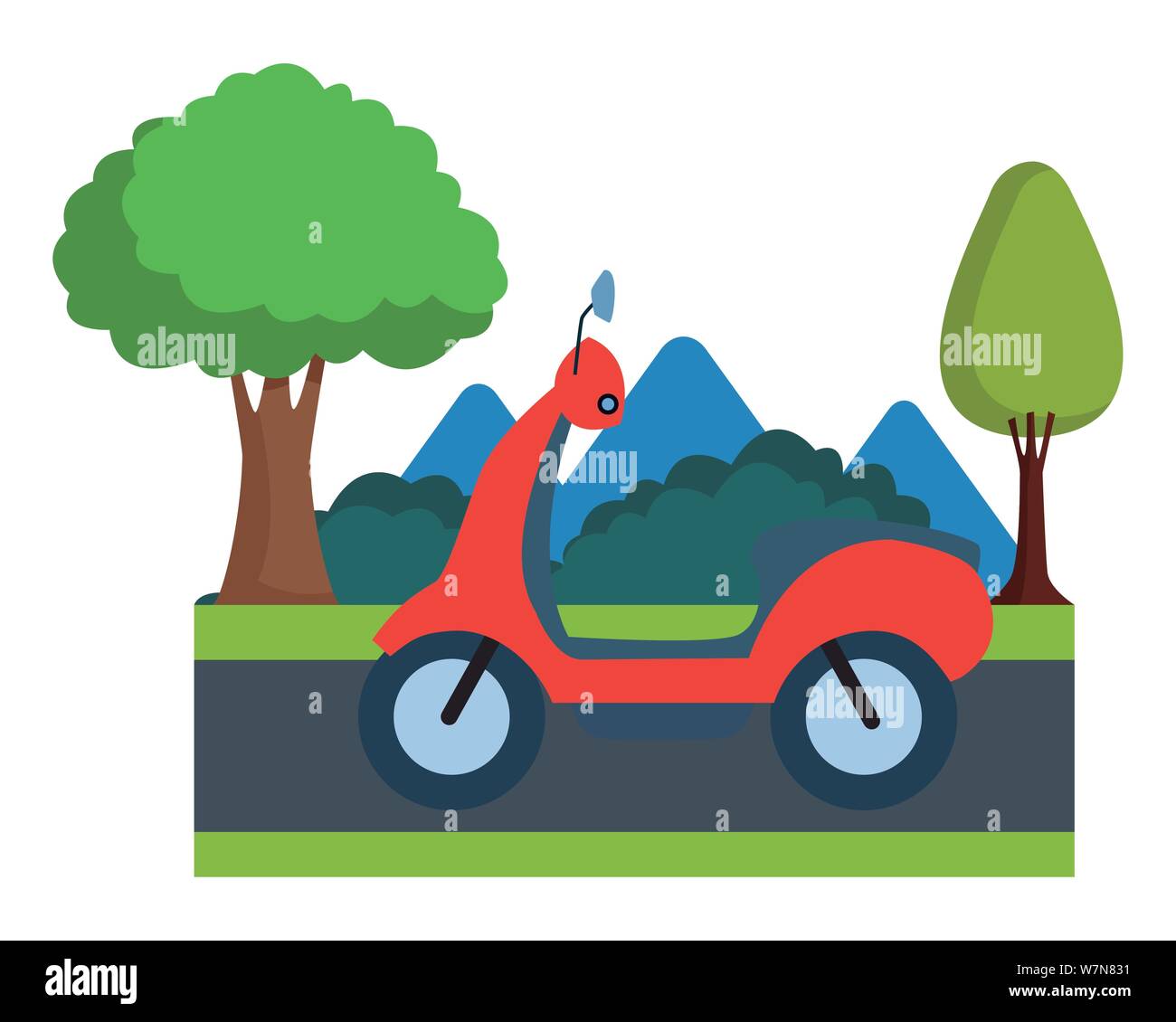 Scooter motorcycle vehicle sideview cartoon Stock Vector Image & Art ...