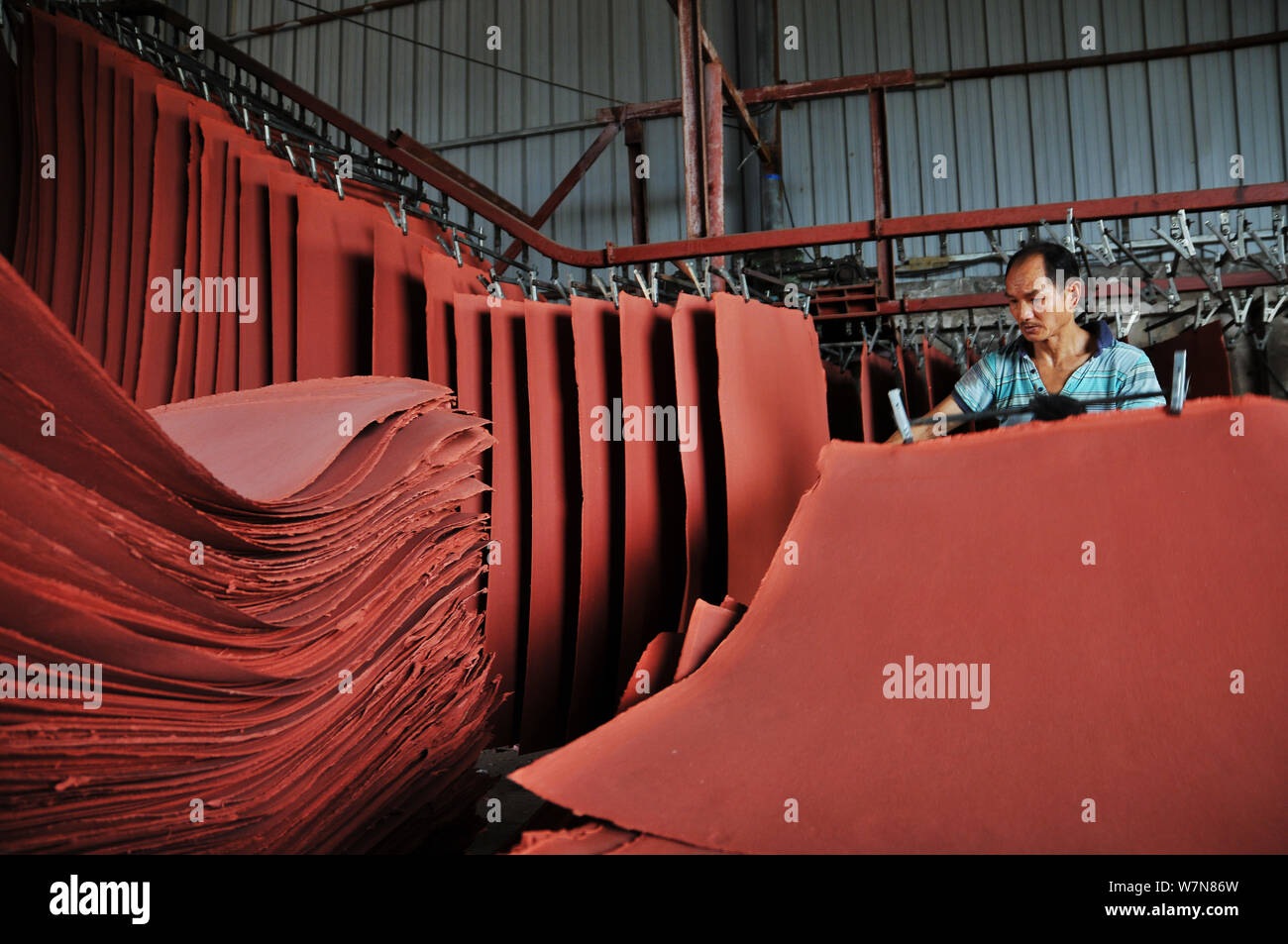 Leather factory china hi-res stock photography and images - Alamy