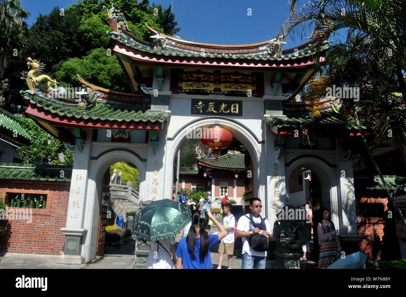 --FILE--View of the Sunlight Rock Temple (Riguangyan Si) on the ...