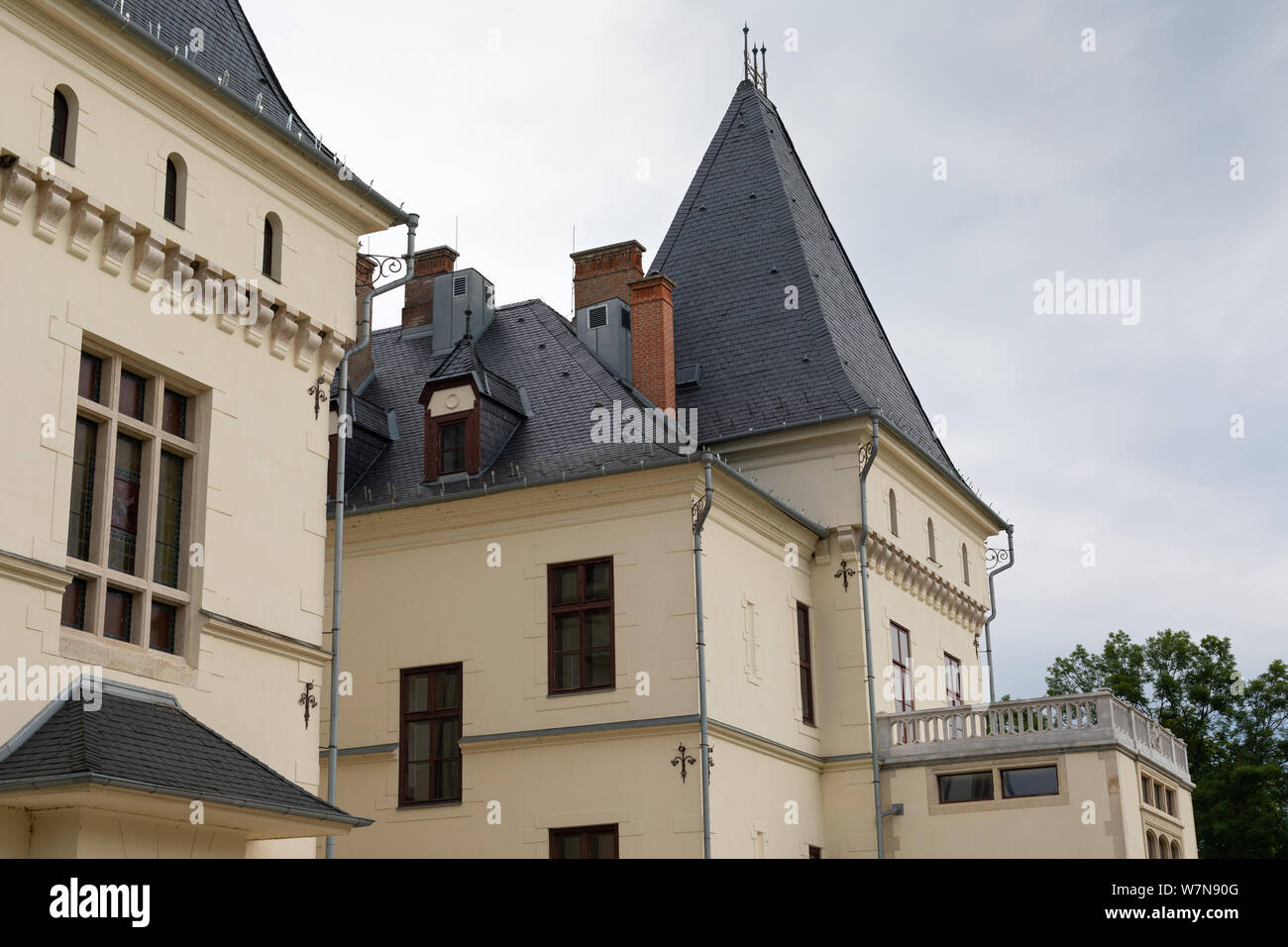 Beautiful renovated Andrassy Castle In Tiszadob, Hungary Stock Photo ...