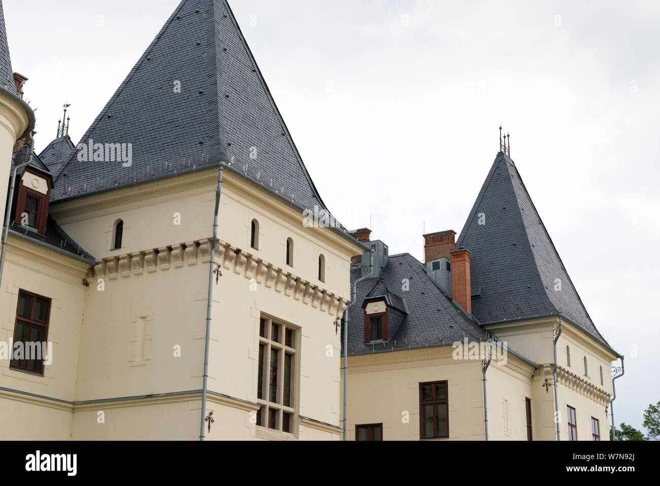 Beautiful renovated Andrassy Castle In Tiszadob, Hungary Stock Photo ...