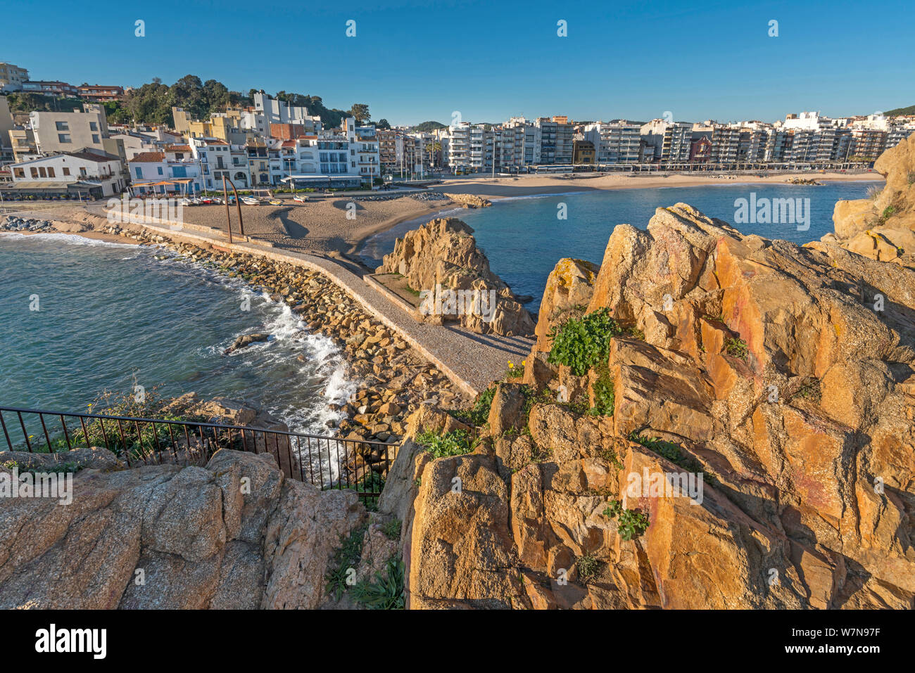 PUNTA SA PALOMERA ROCK BLANES COSTA BRAVA GERONA CATALONIA SPAIN Stock ...