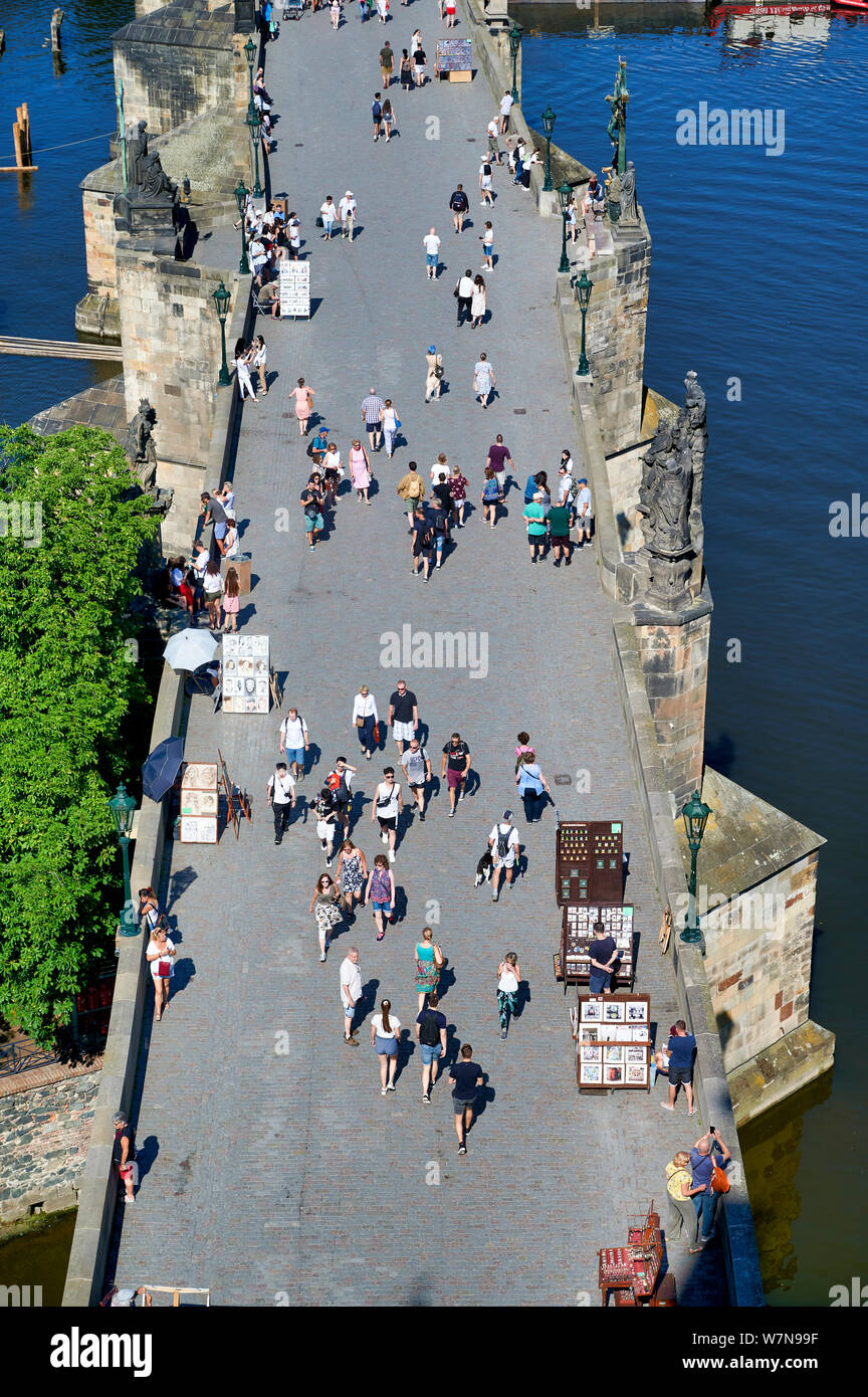 Pedestrian at charles bridge hi-res stock photography and images - Alamy