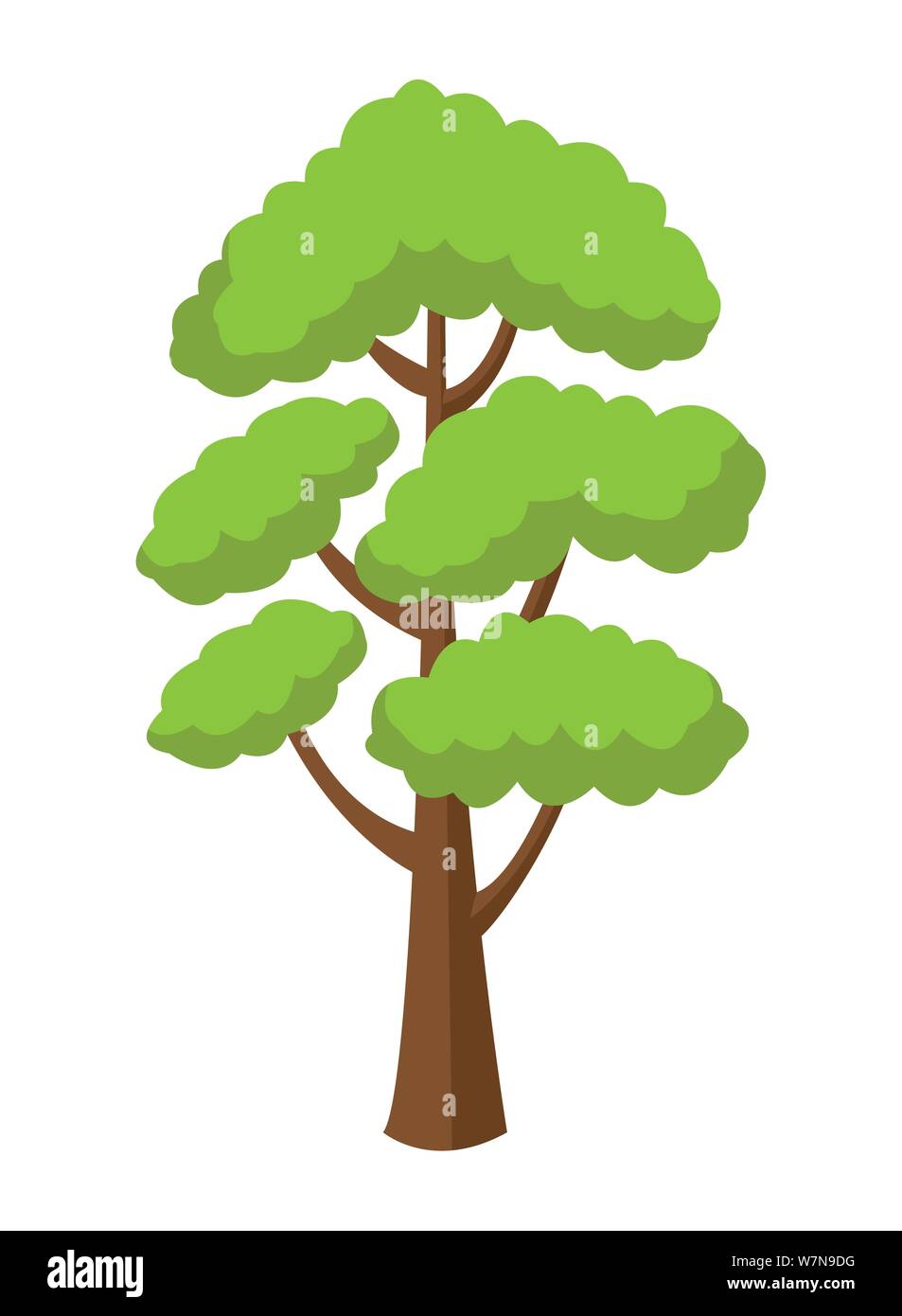 Tree with leaves nature cartoon Stock Vector Image & Art - Alamy