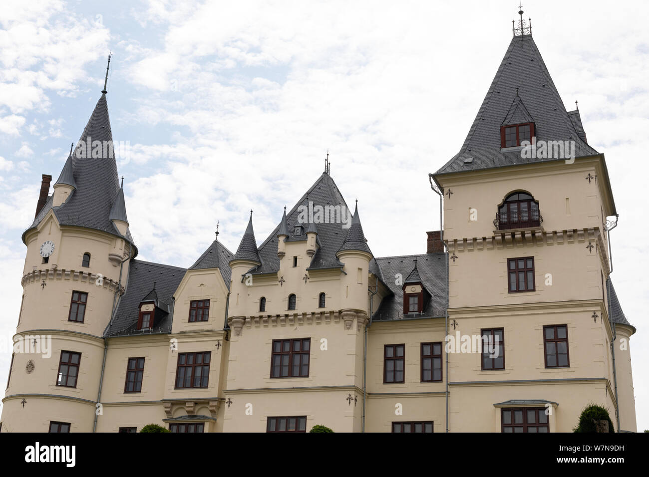 Beautiful renovated Andrassy Castle In Tiszadob, Hungary Stock Photo ...
