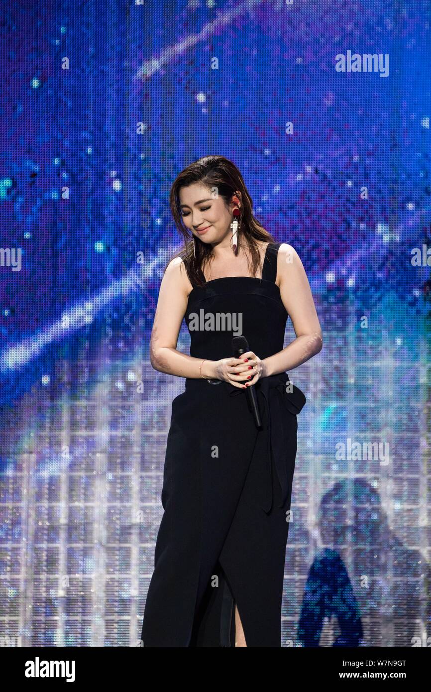 Selina Jen Chia-hsuan of Taiwanese girl group S.H.E performs during the ...