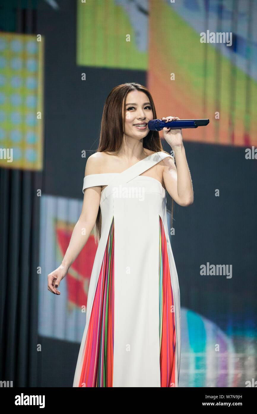 Hebe Tien Fu-chen of Taiwanese girl group S.H.E performs during the ...