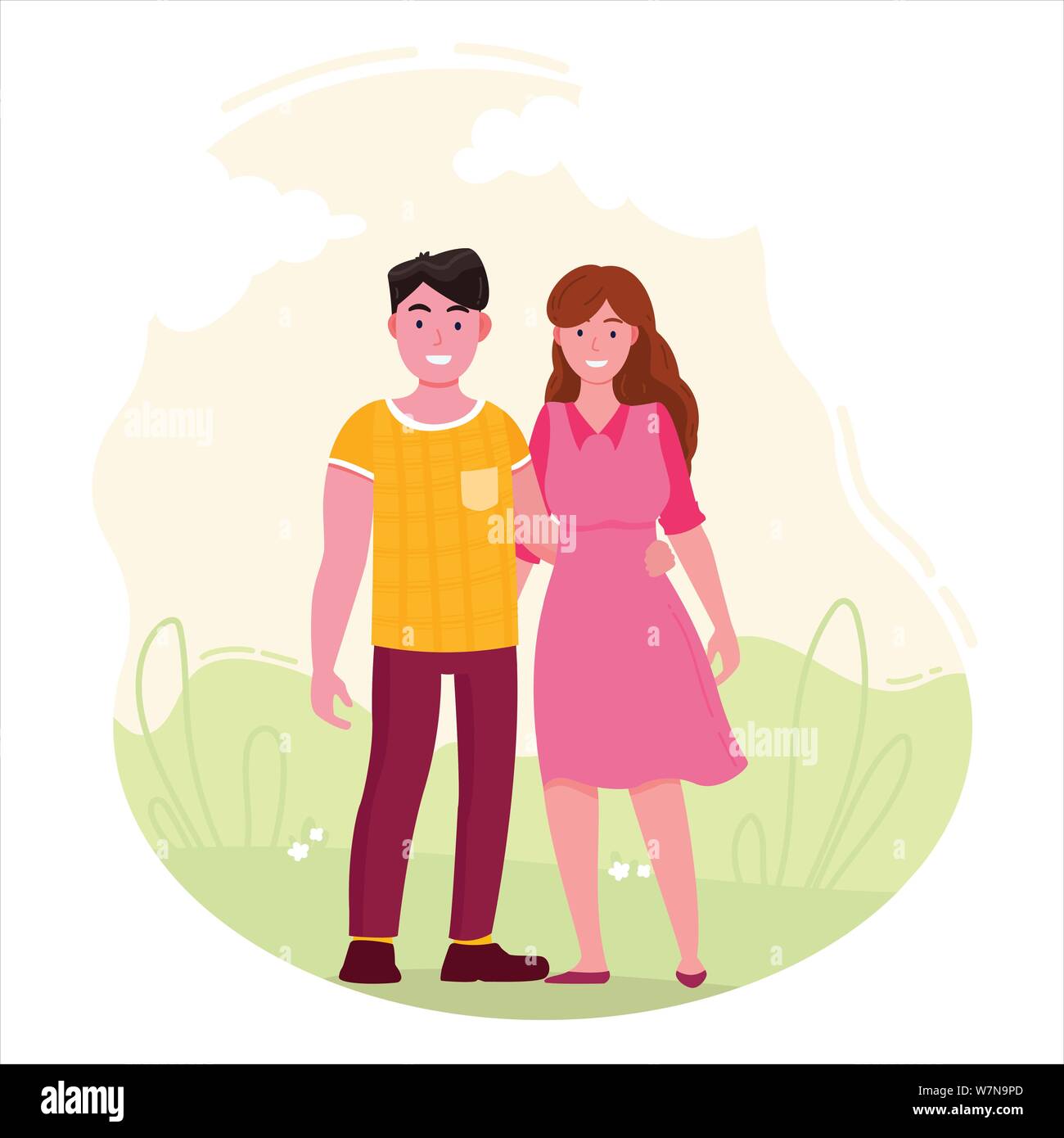 Woman summer day walk Stock Vector Images - Alamy