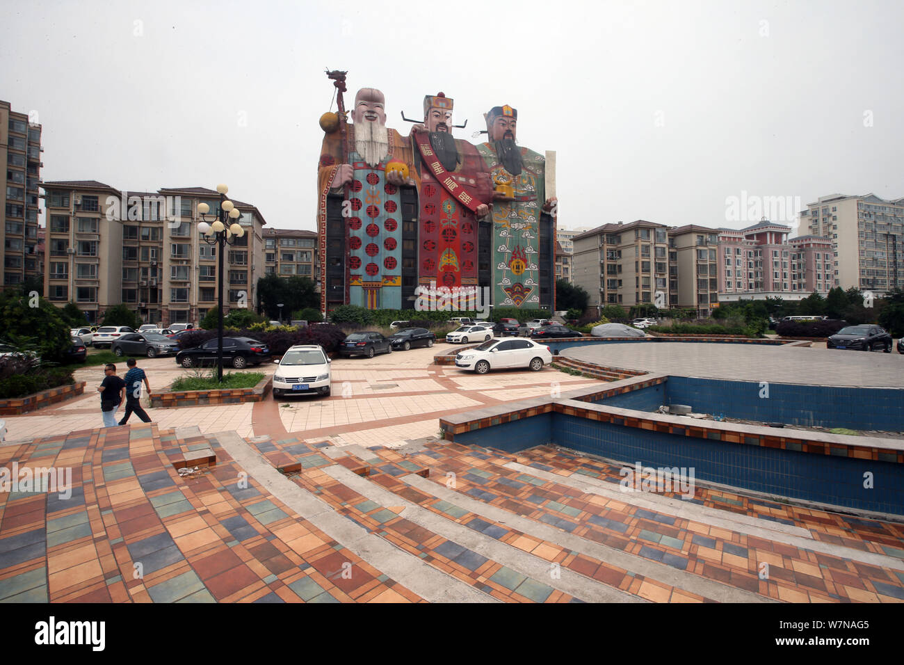 View of the Tianzi Hotel, which looks like Fu Lu Shou, the three ...