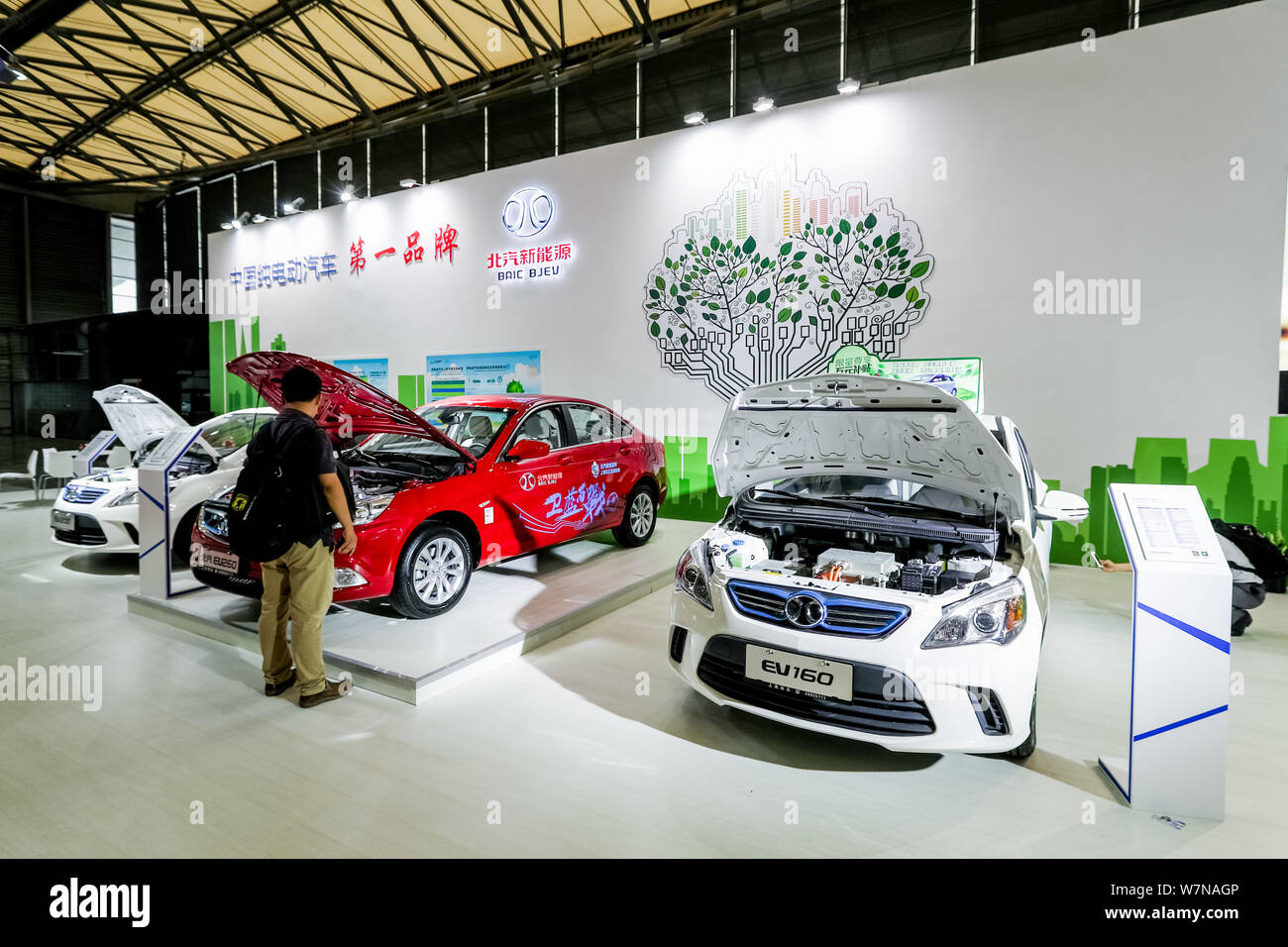 --FILE--Electric cars are on display at the stand of BAIC BJEV during ...