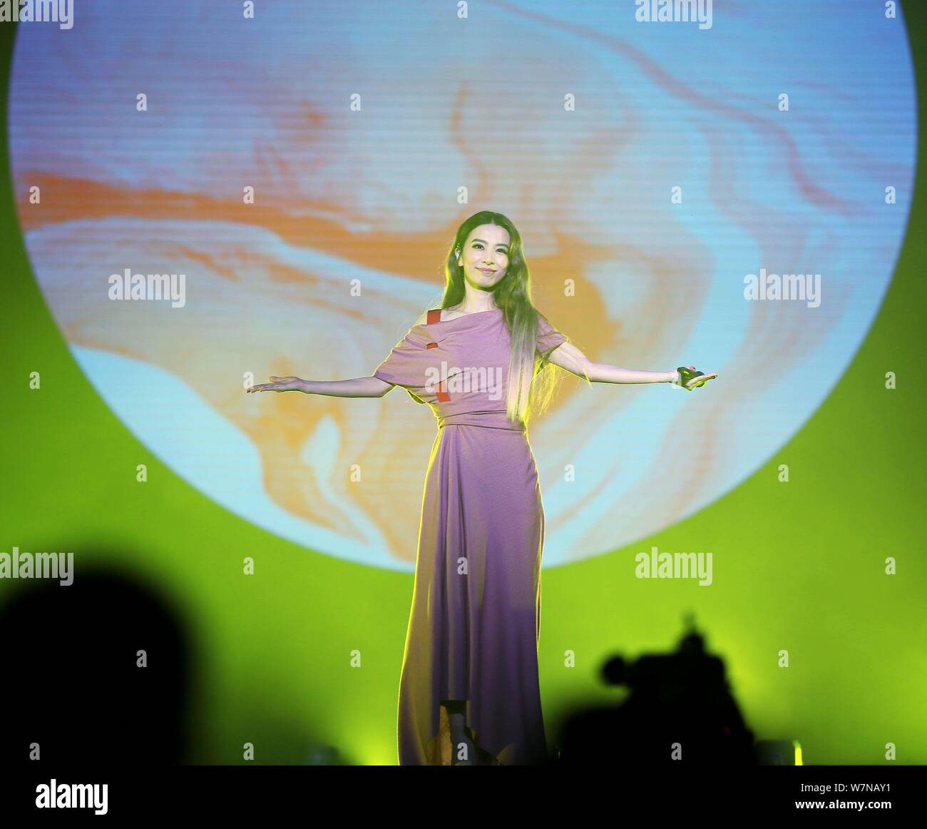 Hebe Tien or Tien Fu-chen of Taiwanese girl group S.H.E performs during ...