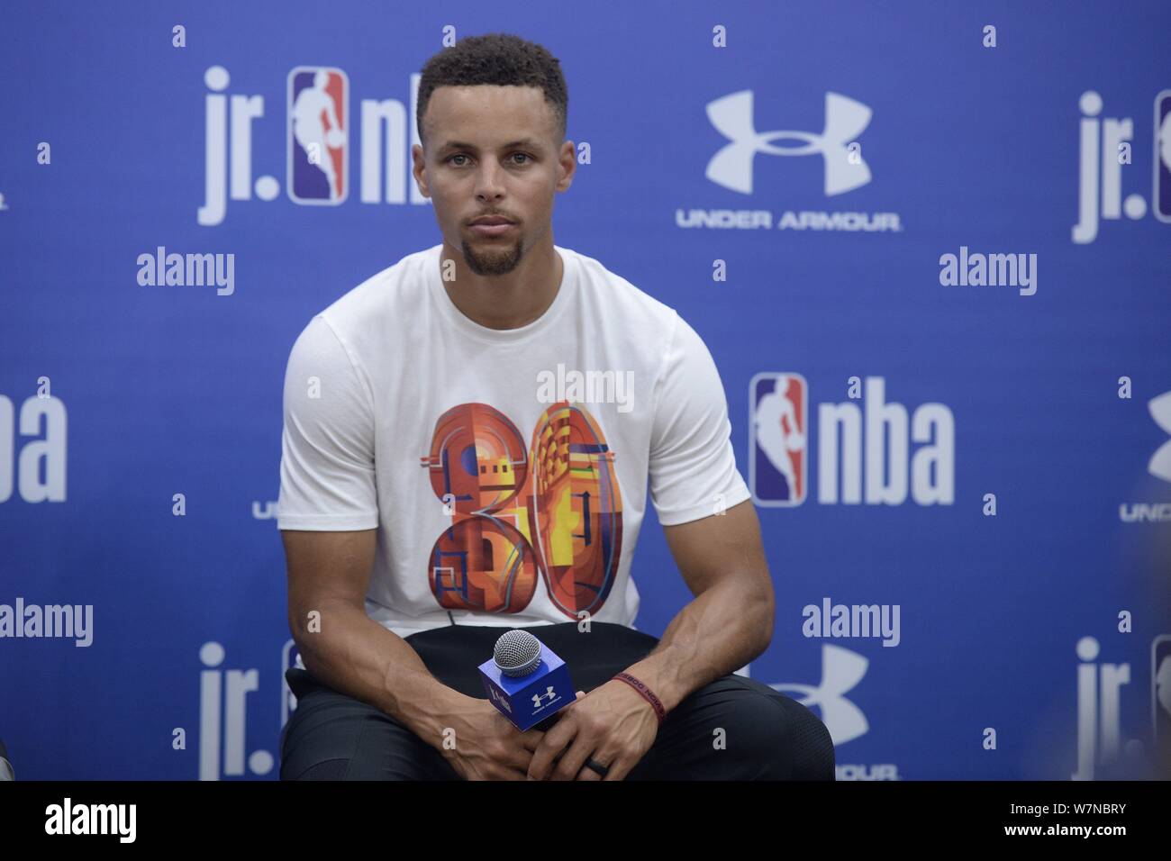 NBA star Stephen Curry of Golden State Warriors attends a fan meeting ...