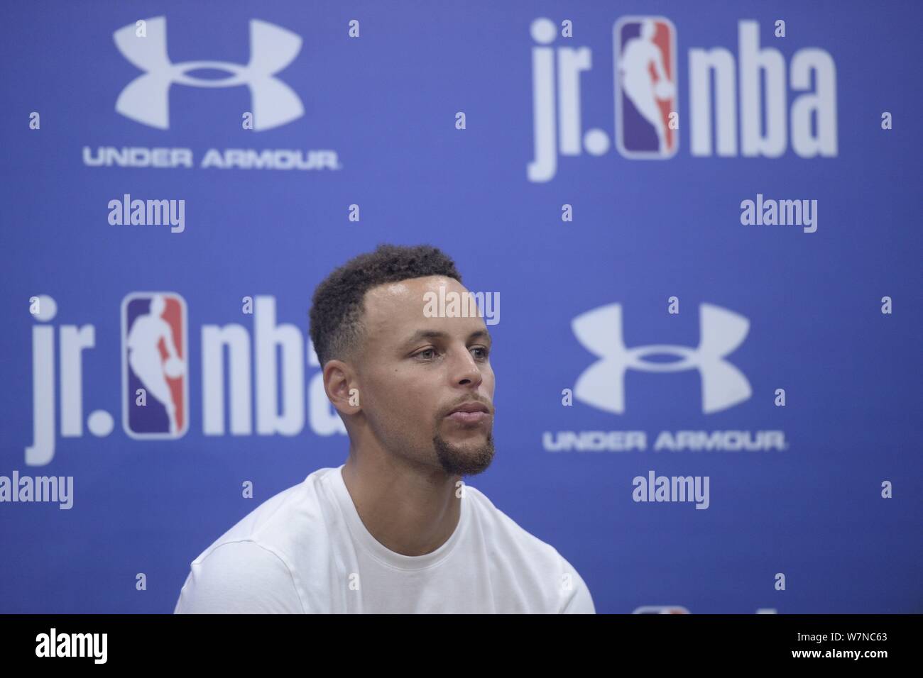 NBA star Stephen Curry of Golden State Warriors attends a fan meeting ...
