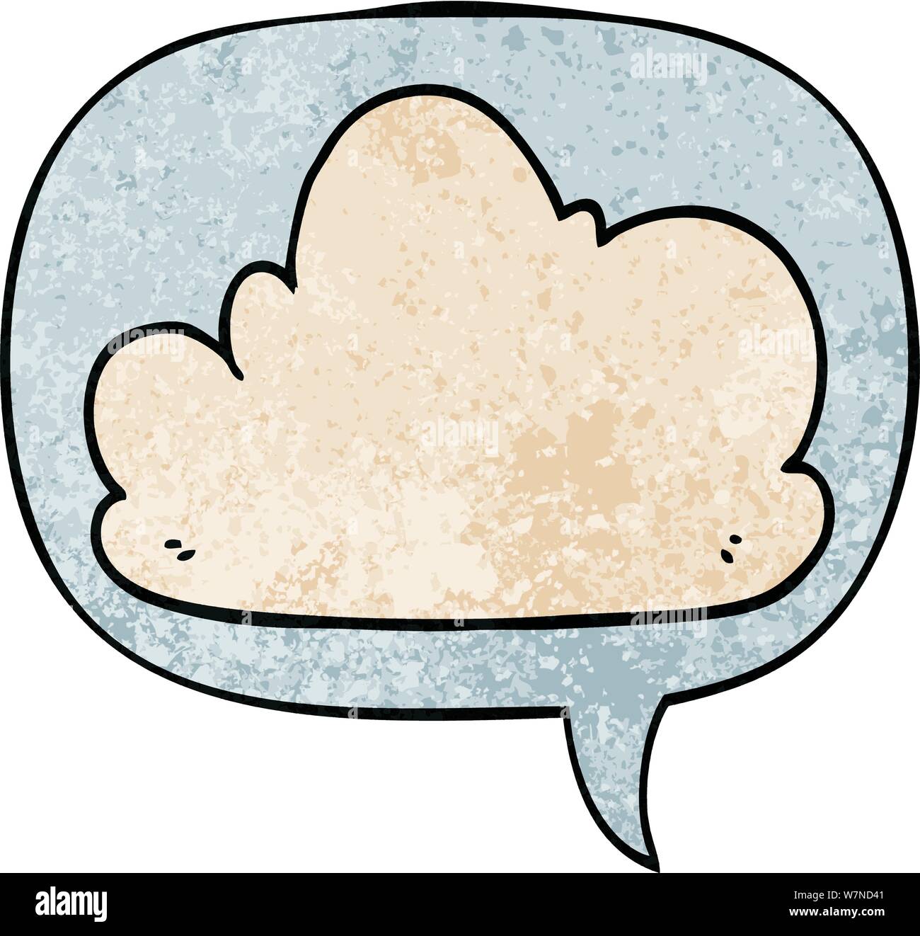 cartoon cloud with speech bubble in retro texture style Stock Vector ...