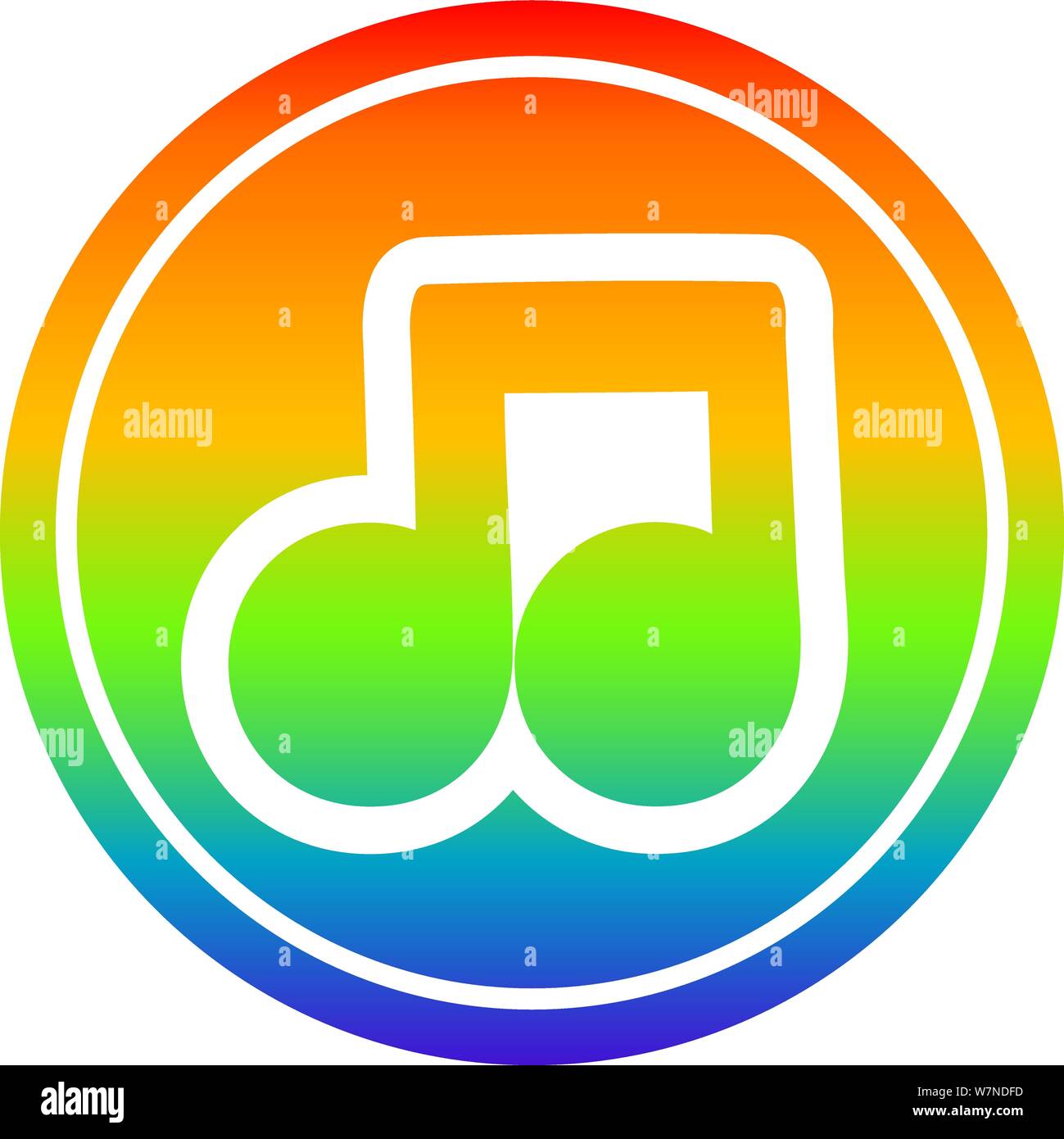 musical note circular icon with rainbow gradient finish Stock Vector ...
