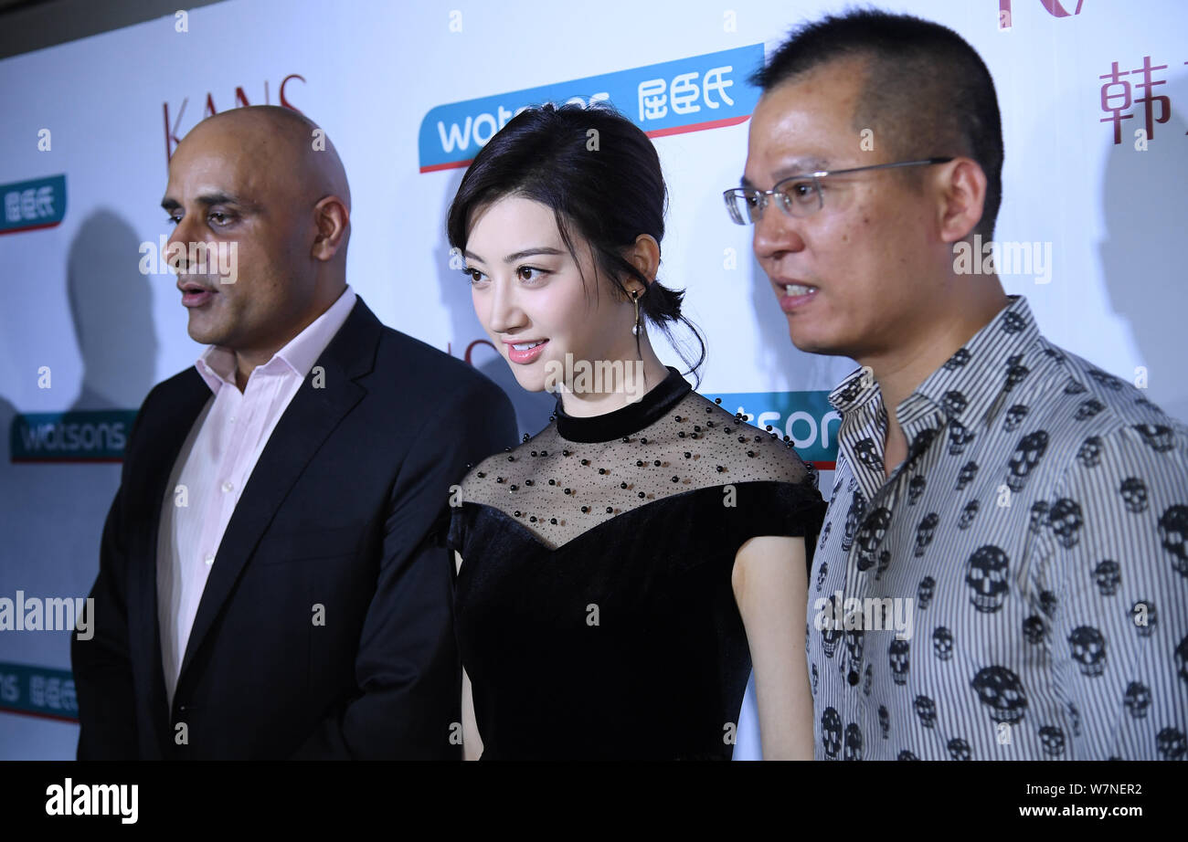 Chinese actress Jing Tian, center, attends a launch event for new ...