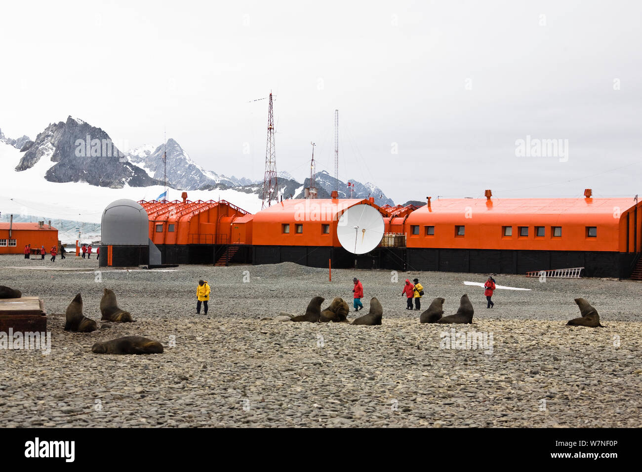 Orcadas Base, Argentine scientific reserarch station, with researchers ...