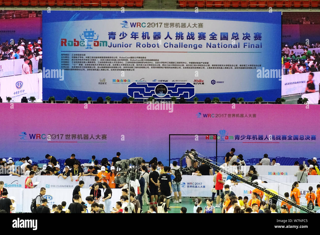Teen contestants take part in the national final of the RoboCom ...