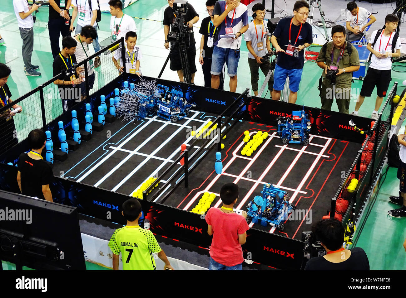Teen contestants take part in the national final of the RoboCom ...