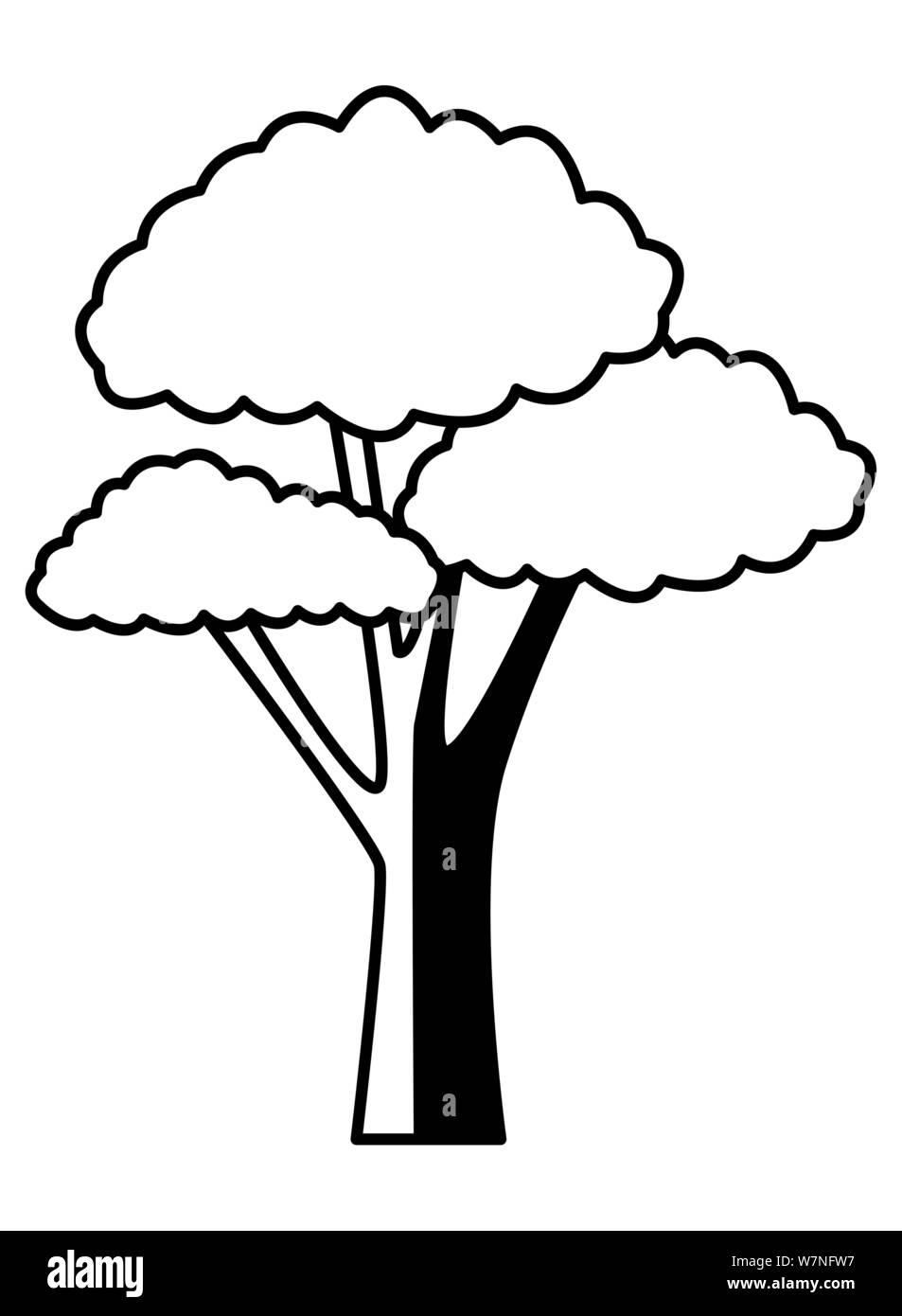 Cartoon big old tree Black and White Stock Photos & Images - Alamy
