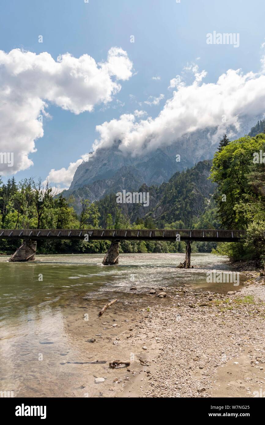 Walking bridge in Gesause in Austria Stock Photo - Alamy