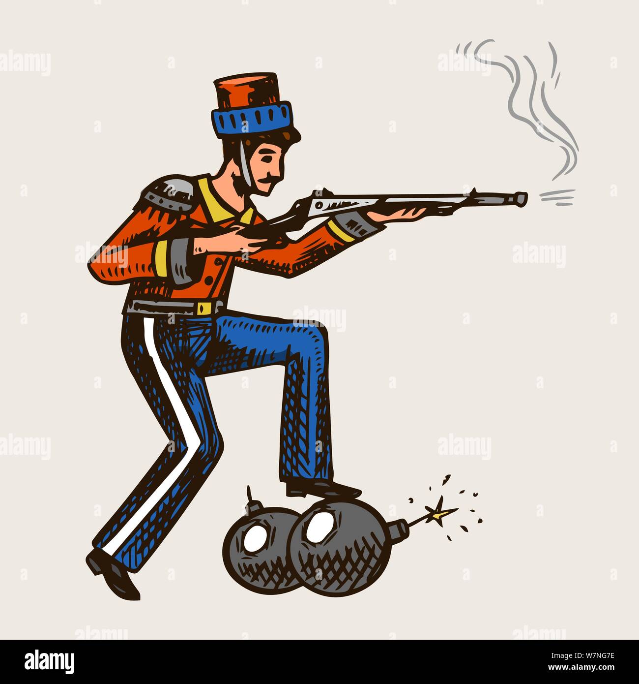 Cartoon illustration army soldier boy hi-res stock photography and ...