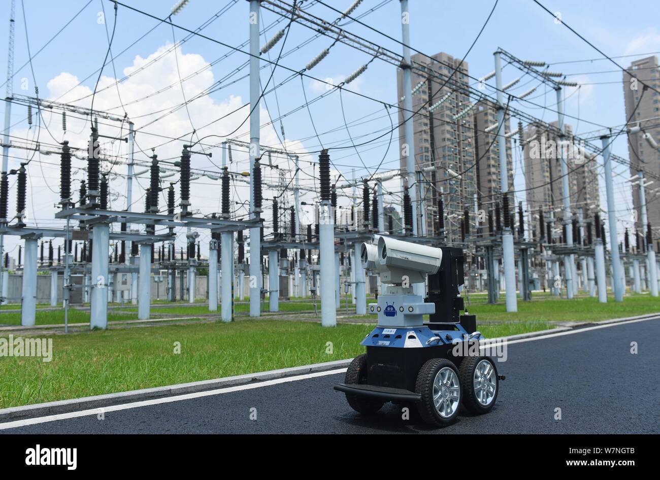 A robot is pictured as it is used to help Chinese workers check the ...