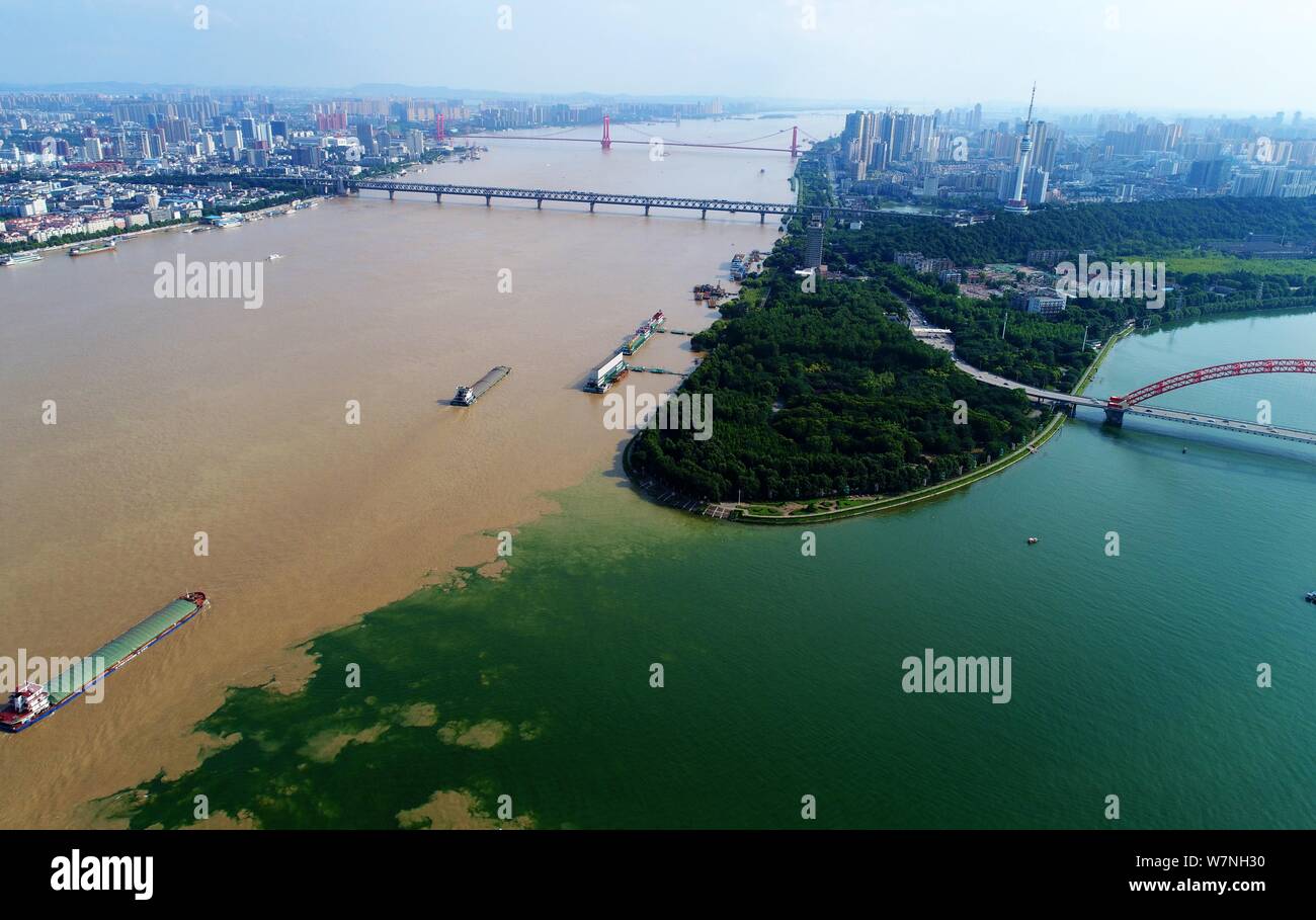 The Yangtze River meets the Hanjiang River at the Dragon King Temple ...