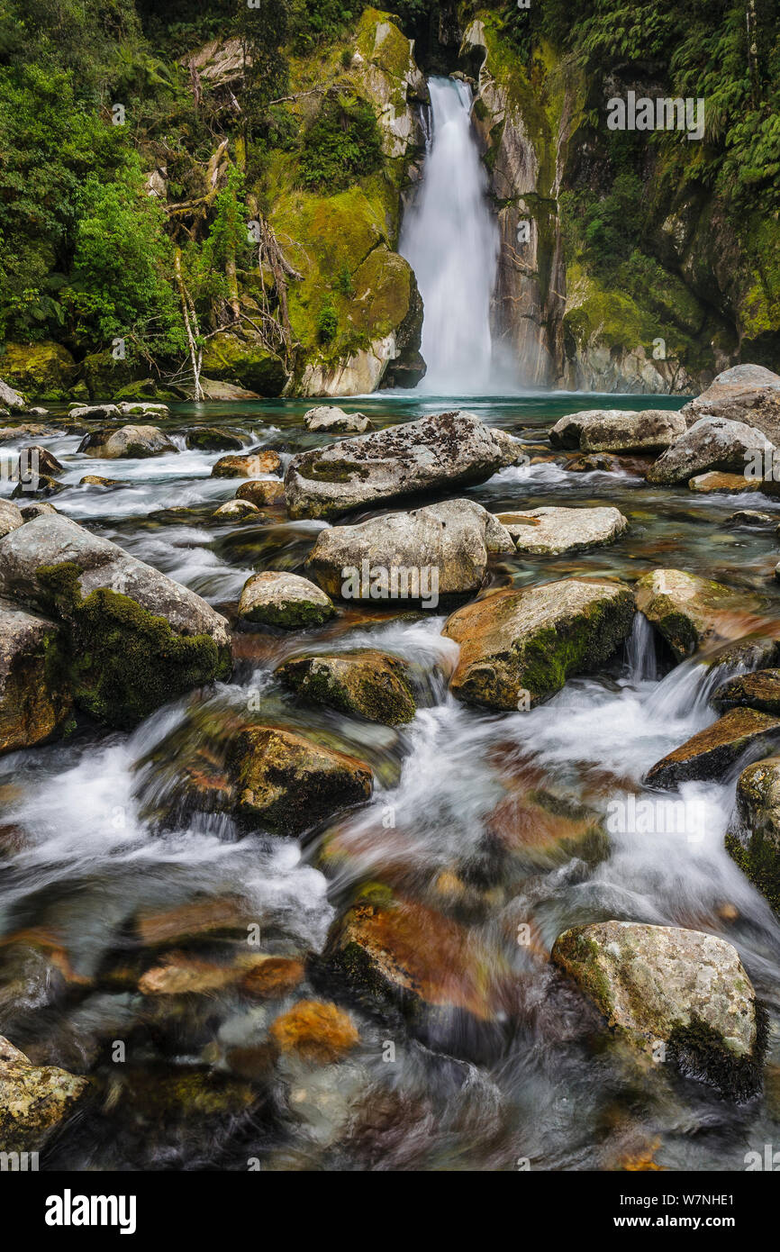 Giant Gate Falls on the Milford Track, Arthur Valley, Fiordland ...