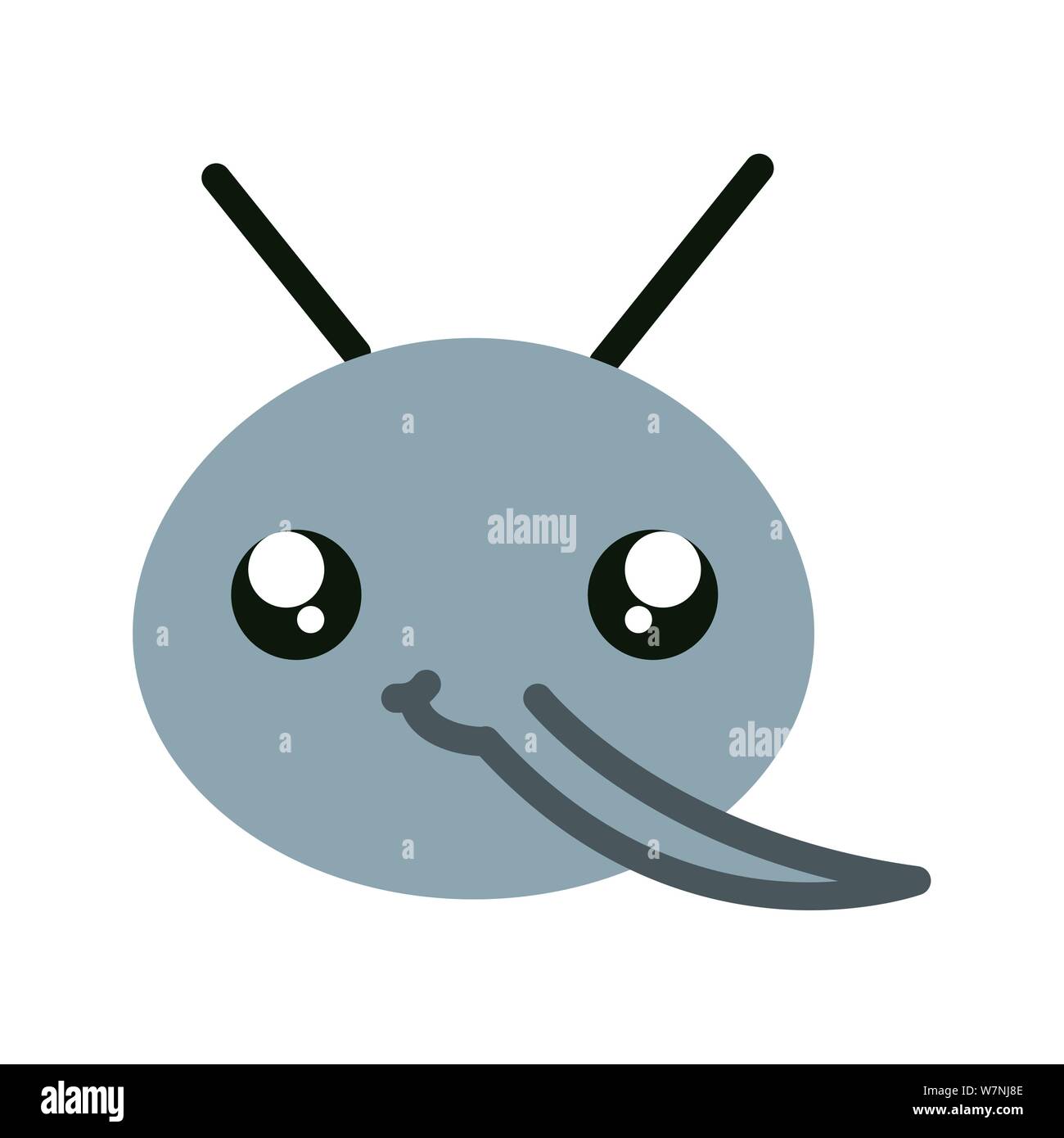 cute little fly insect head kawaii vector illustration design Stock ...