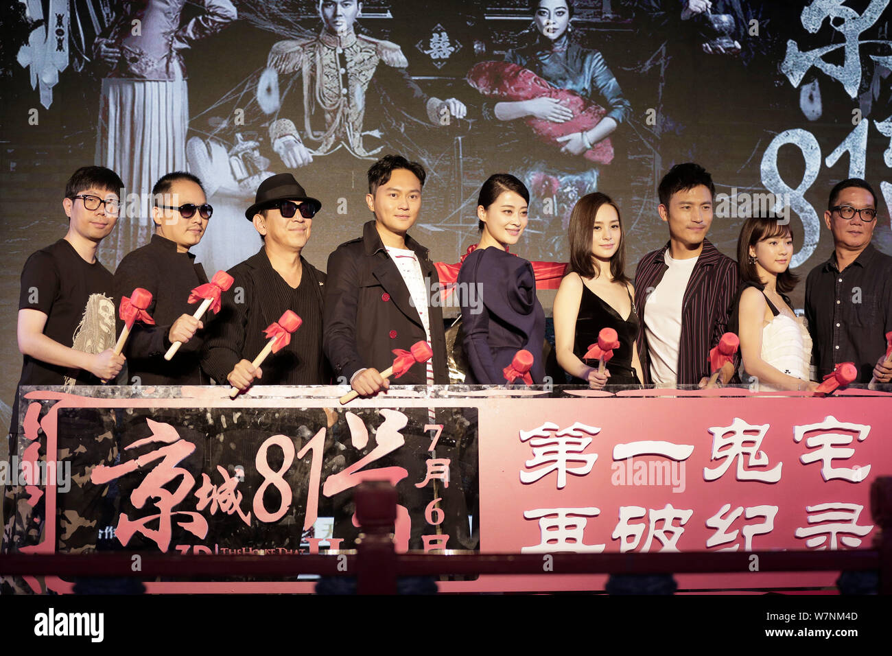 (From fourth left to third right) Hong Kong actor Julian Cheung ...