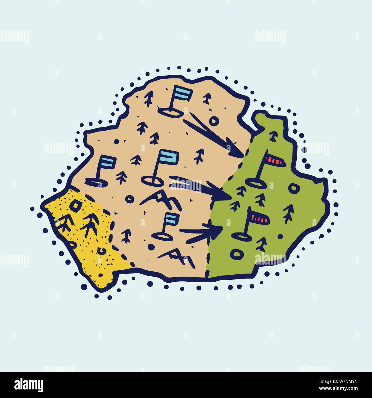 Vintage Map of the country. Geography in cartoon style. Abstract ...