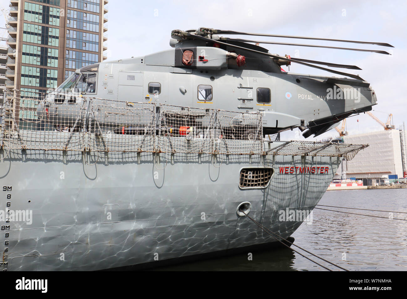 Westland EH101 Merlin HM1, HMS Westminster, Royal Navy Type 23 Frigate ...