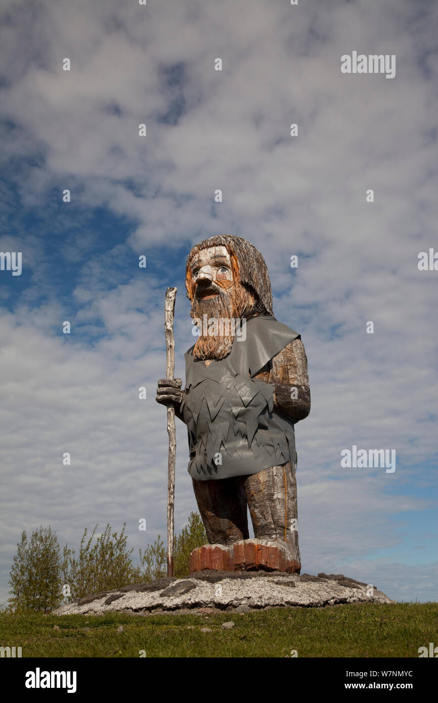 Wooden sculpture of Icelandic troll, Iceland Stock Photo - Alamy