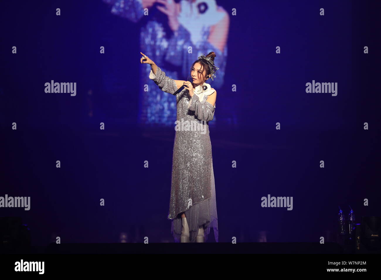 Hebe Tien or Tien Fu-chen of Taiwanese girl group S.H.E performs during ...