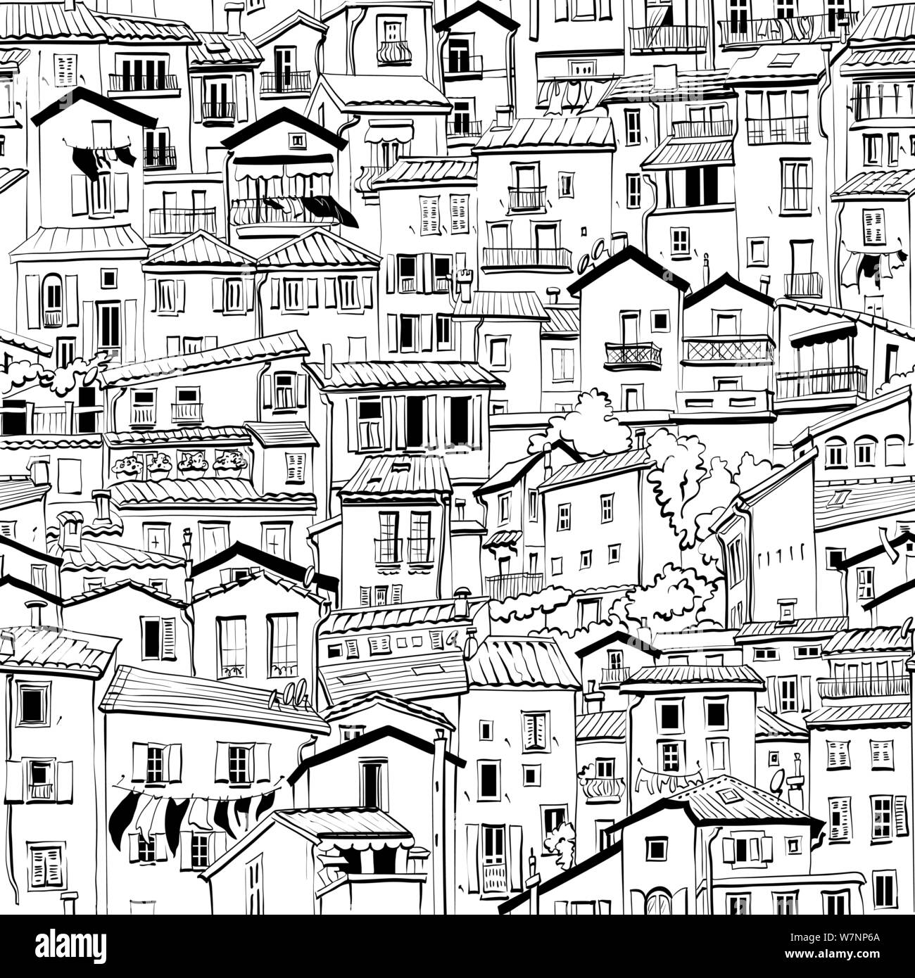 Typical house architecture town Stock Vector Images - Alamy