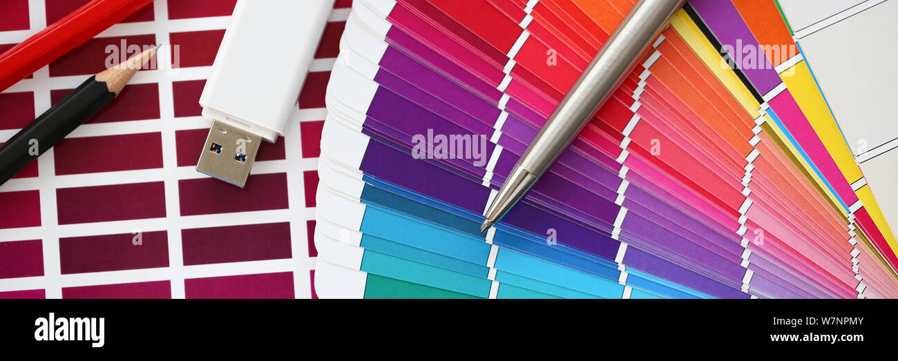 Color print of pantone statistics offset Stock Photo - Alamy