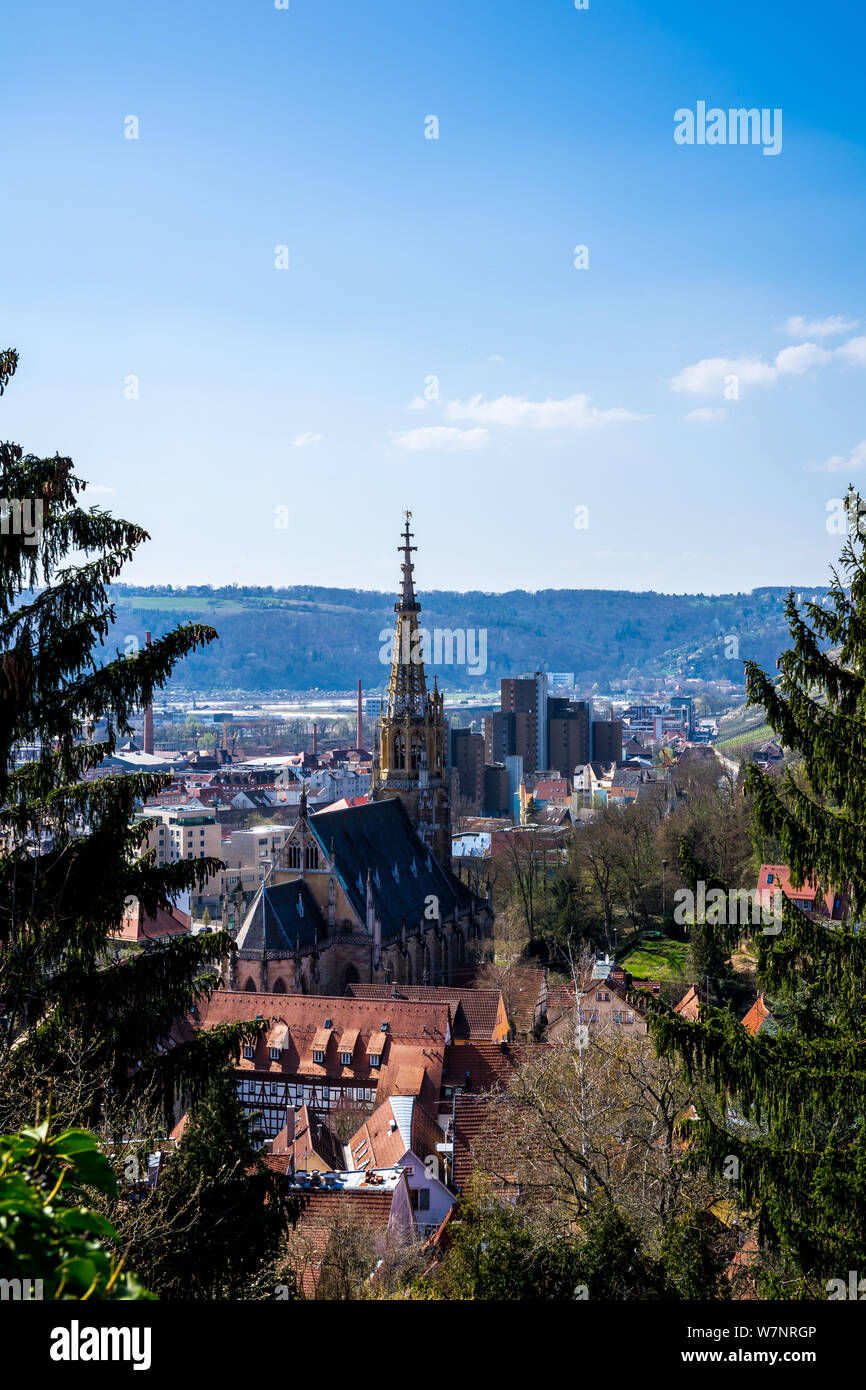 Germany, Famous gothic church frauenkirche in city esslingen am neckar ...